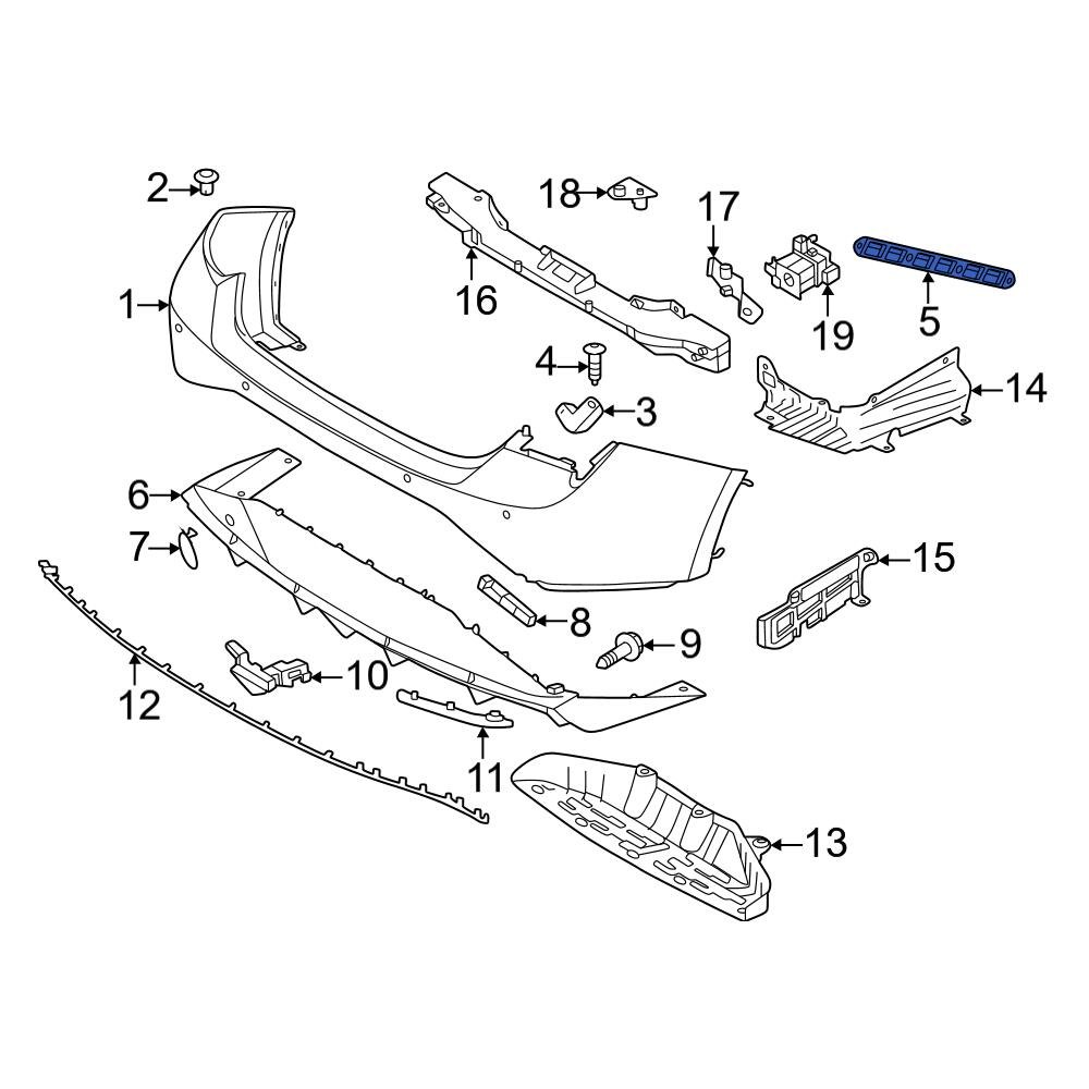 Hyundai OE 86652AA000 - Rear Right Upper Bumper Cover Bracket