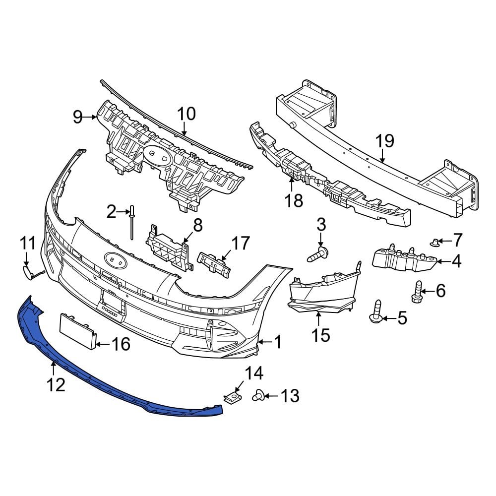 Hyundai OE 86512KL000 - Front Lower Bumper Cover