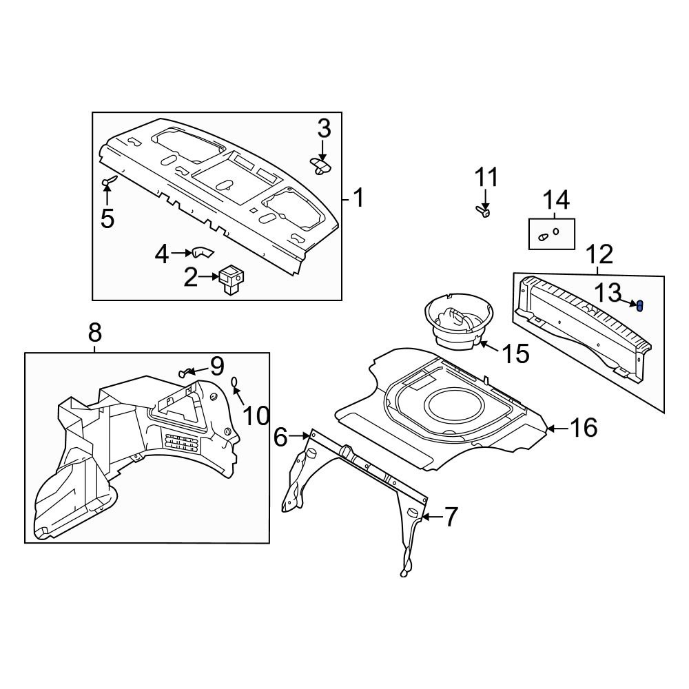 Hyundai OE 858393X000 - Rear Rear Body Panel Trim Panel Clip
