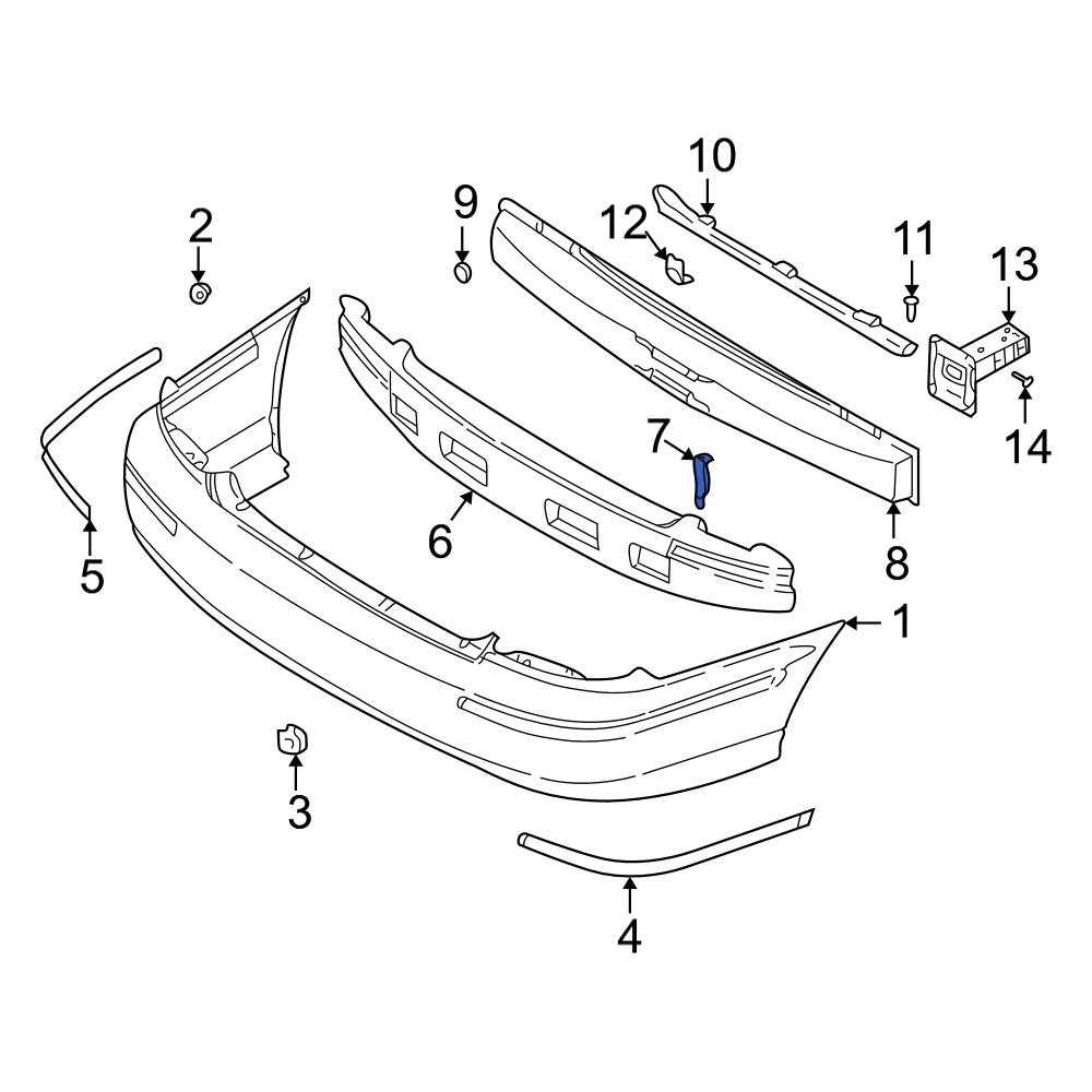 Hyundai OE 866333D000 - Rear Left Bumper Cover Reinforcement Bracket