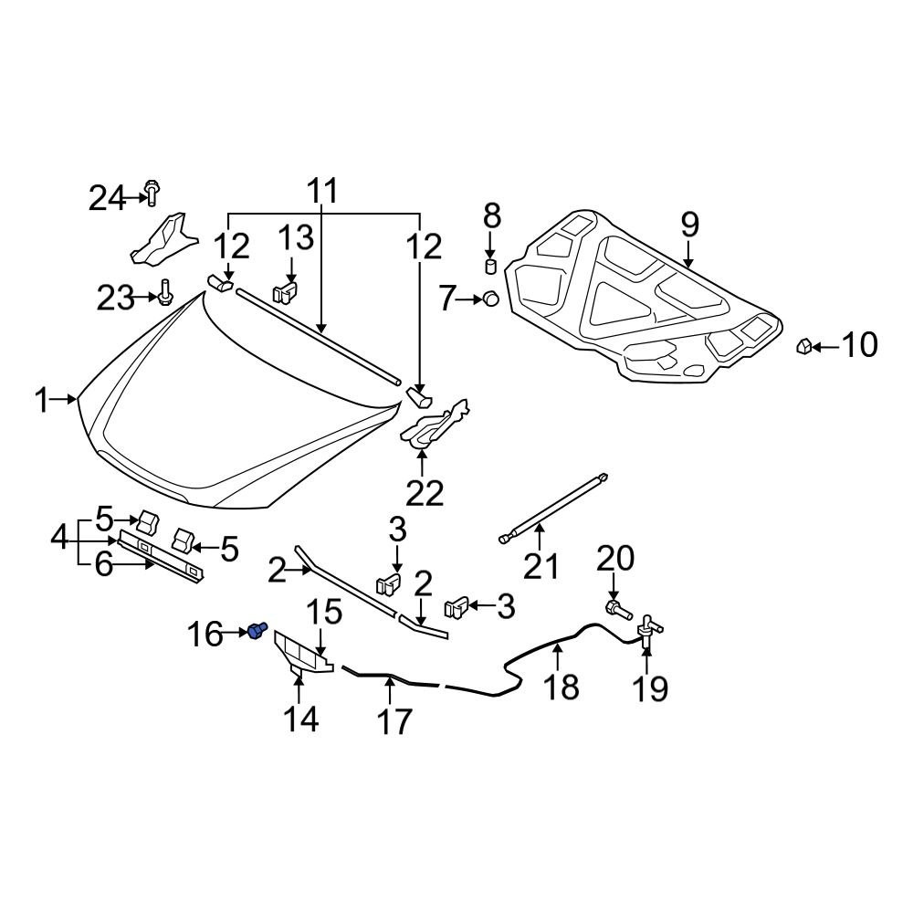 Hyundai OE 8615737000 - Lower Bumper Cover Retainer