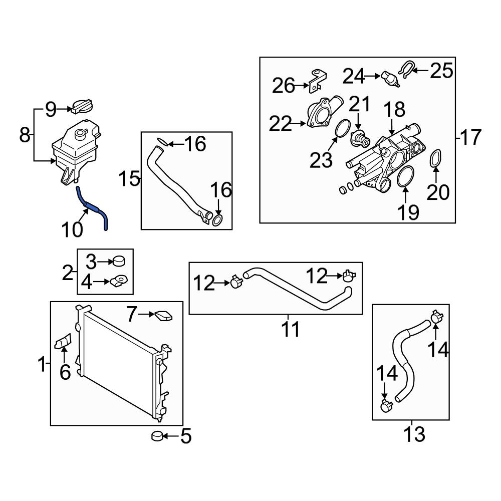 Hyundai OE 254502T000 - Engine Coolant Reservoir Hose