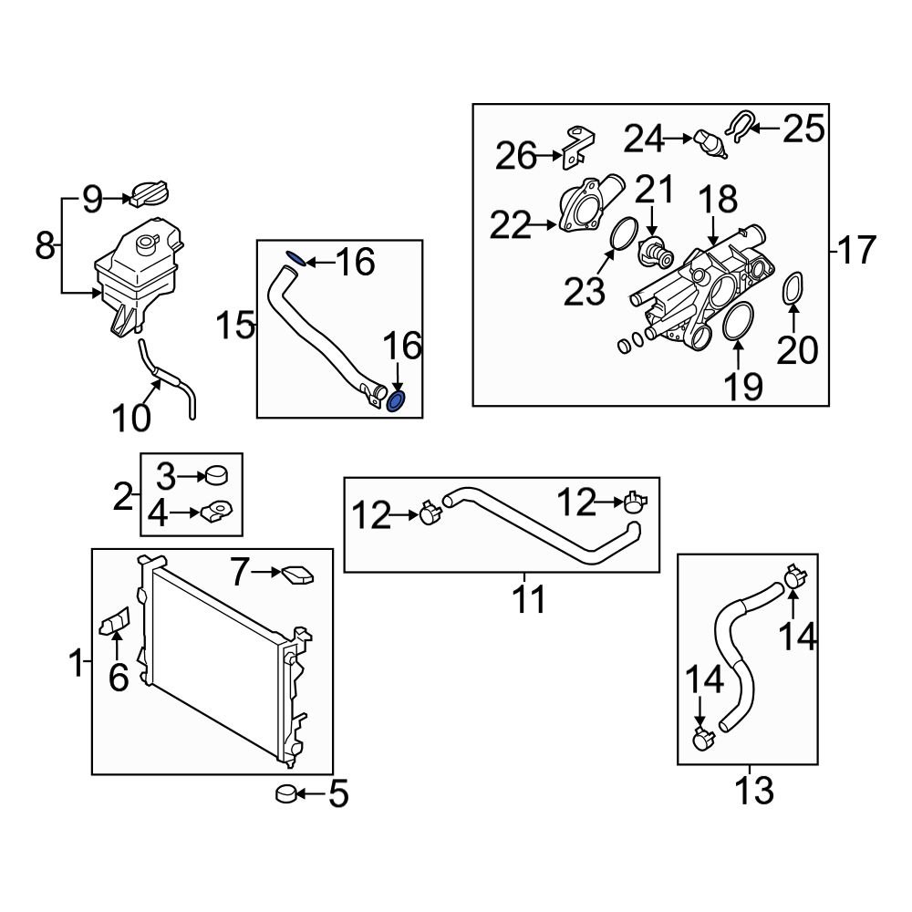 Hyundai OE 2546221010 - Engine Coolant Pipe O-Ring