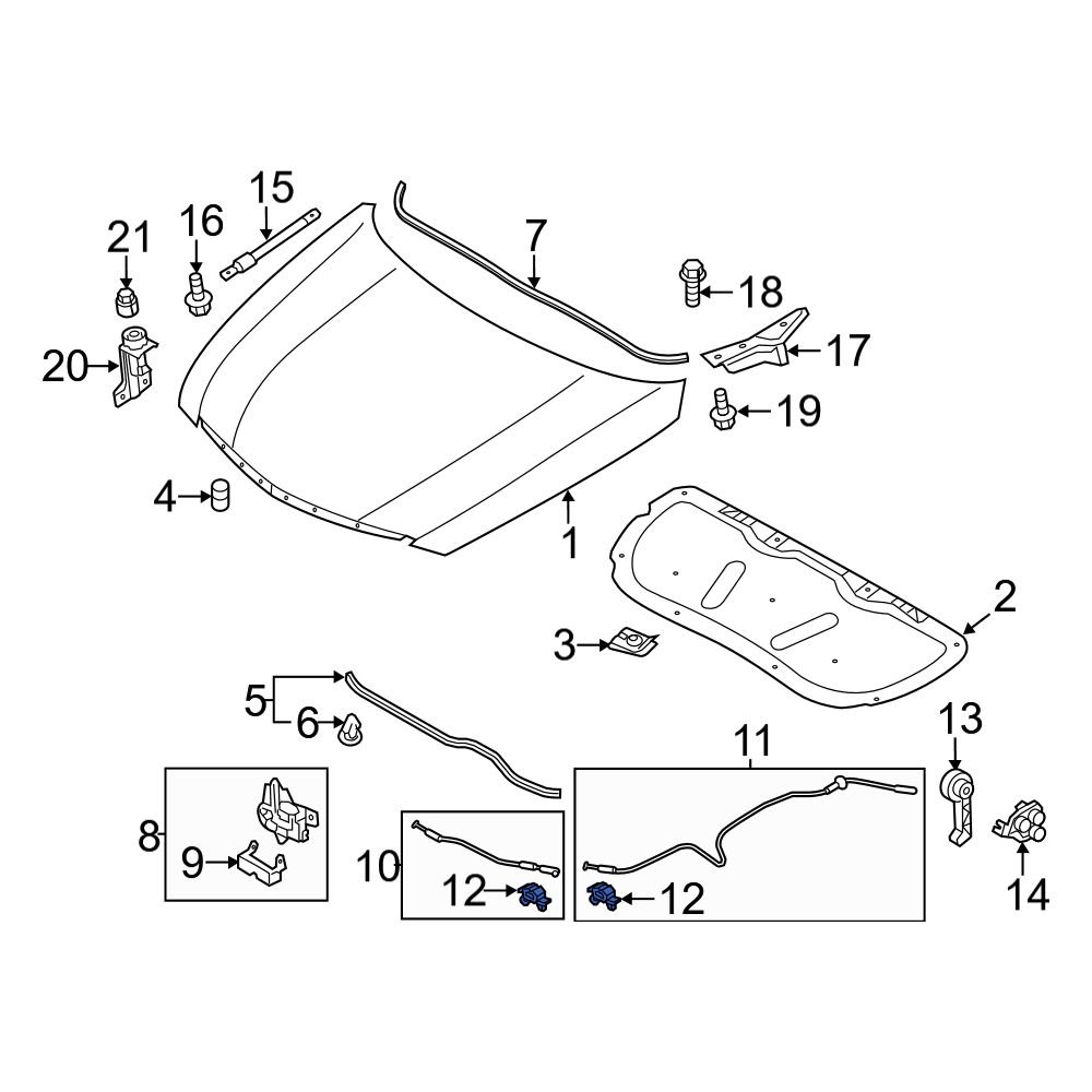 Hyundai OE 8119933000 - Hood Release Cable Clip