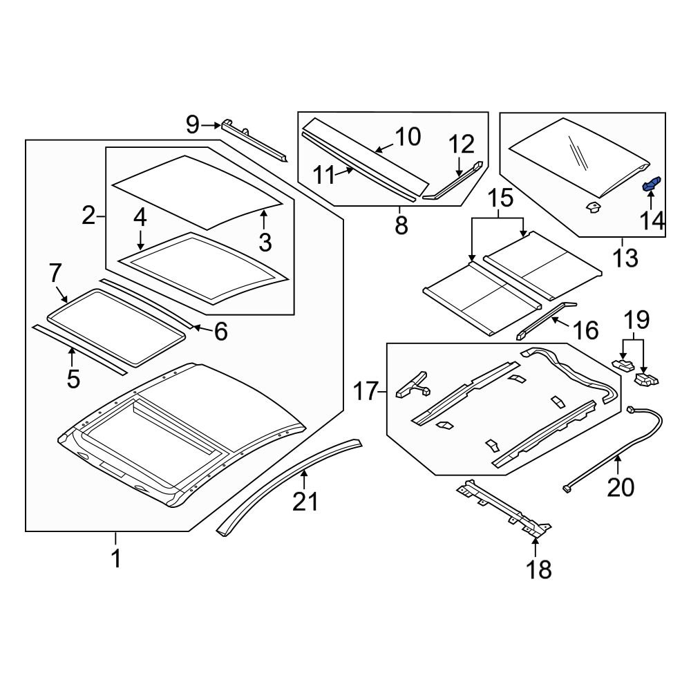 Hyundai OE 816353S010 - Left Sunroof Lifter