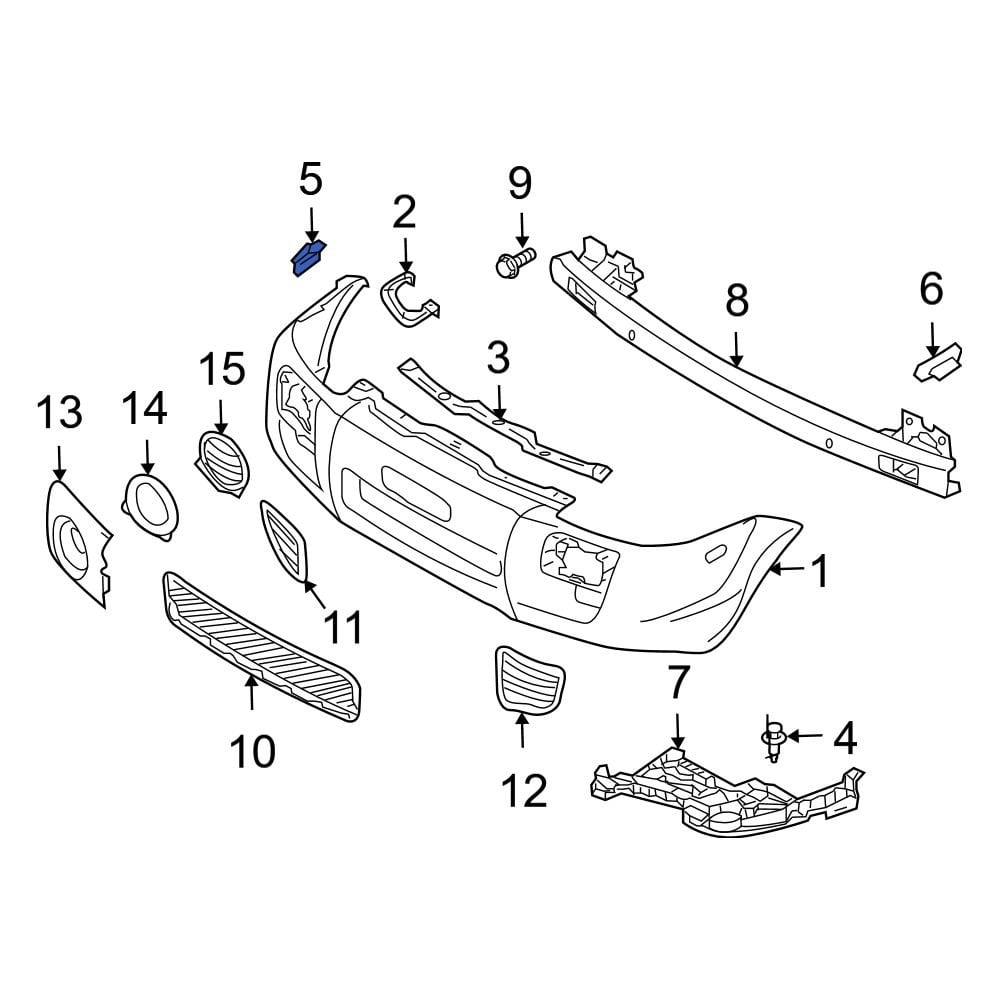 Hyundai OE 865172E000 - Front Bumper Cover Retainer
