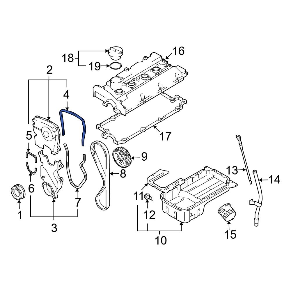 Hyundai OE 2136323600 - Upper Engine Timing Cover Gasket