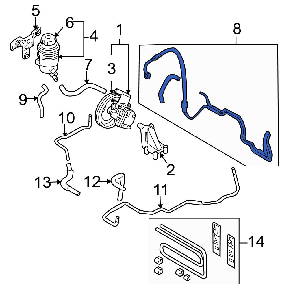 Hyundai OE 575102E101 - Front Power Steering Pressure Line Hose Assembly