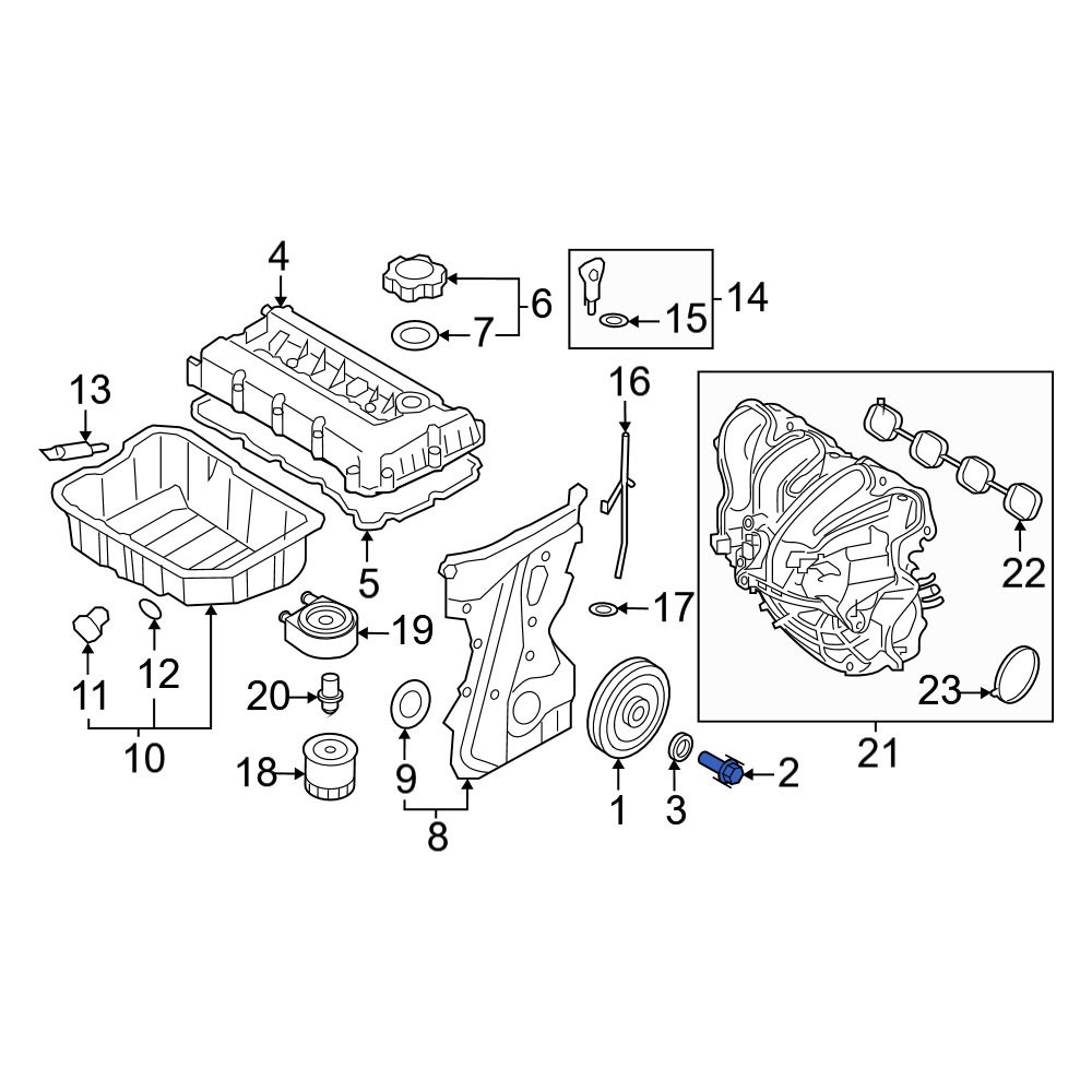Hyundai OE 2312723001 - Engine Harmonic Balancer Bolt