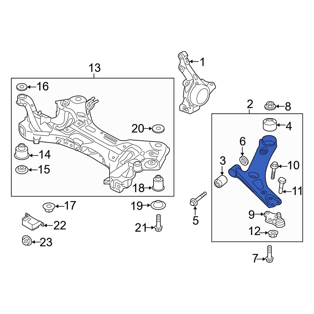 Hyundai OE 552502S000 - Rear Upper Forward Suspension Control Arm