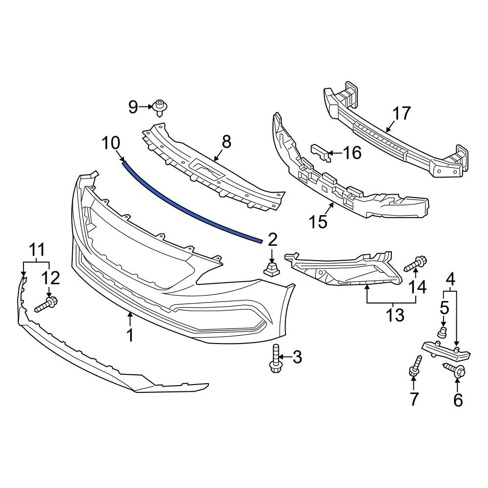 Hyundai OE 86362C2000 - Front Upper Bumper Trim
