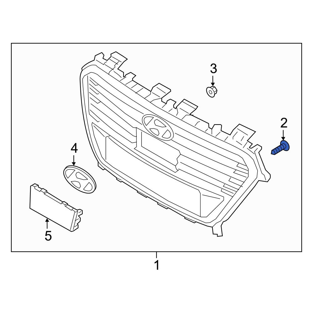 Hyundai OE 1249303127B - Grille Screw