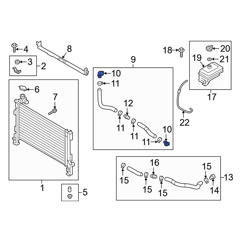 Hyundai OE 254851J000 - Lower Radiator Coolant Hose Adapter