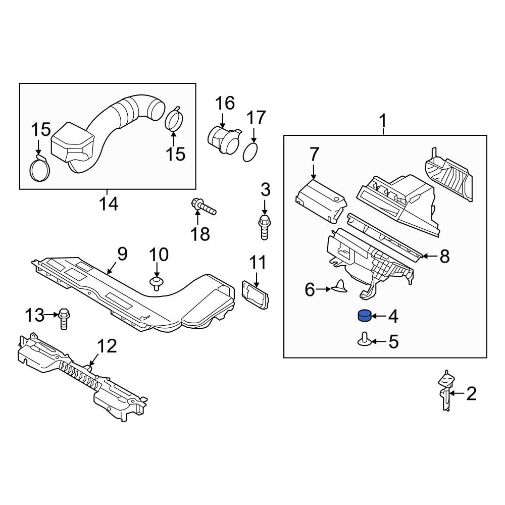 Hyundai OE 281603R030 - Air Filter Housing Insulator