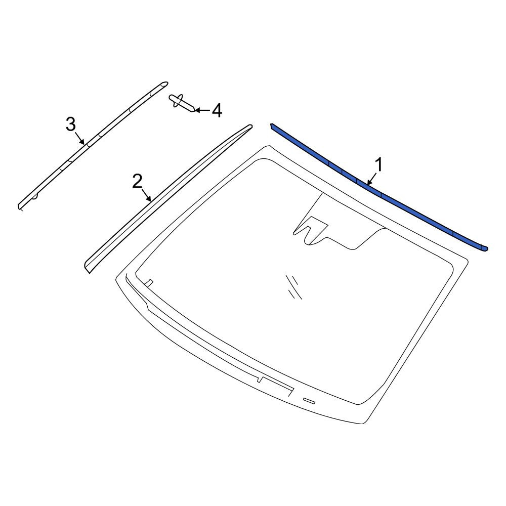 Hyundai OE 86131C1000 - Front Upper Windshield Molding