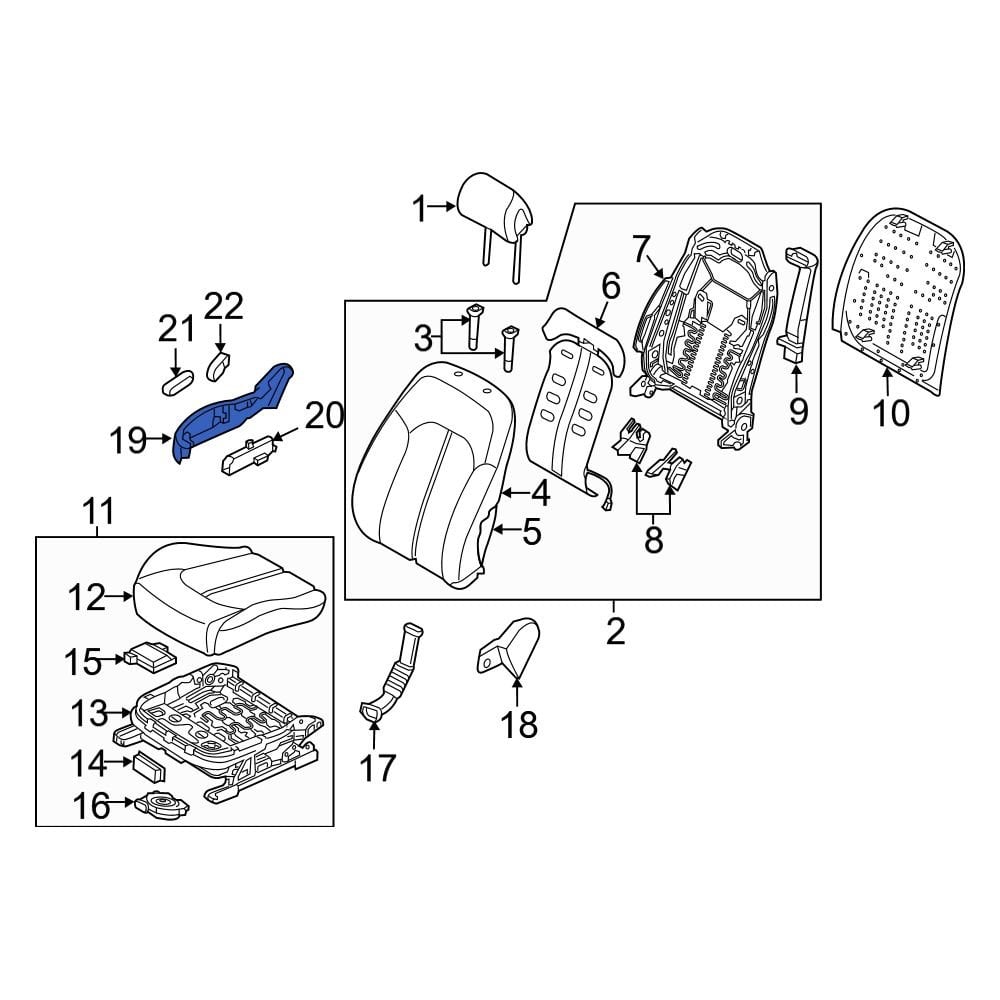 Hyundai OE 88051C2020TRY - Front Left Outer Seat Frame Trim Panel