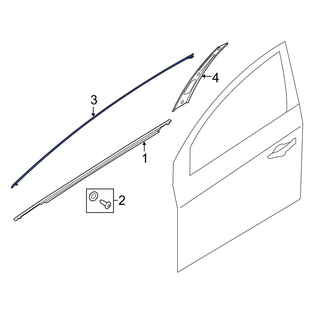 Hyundai OE 82850C1000 - Front Left Door Reveal Molding