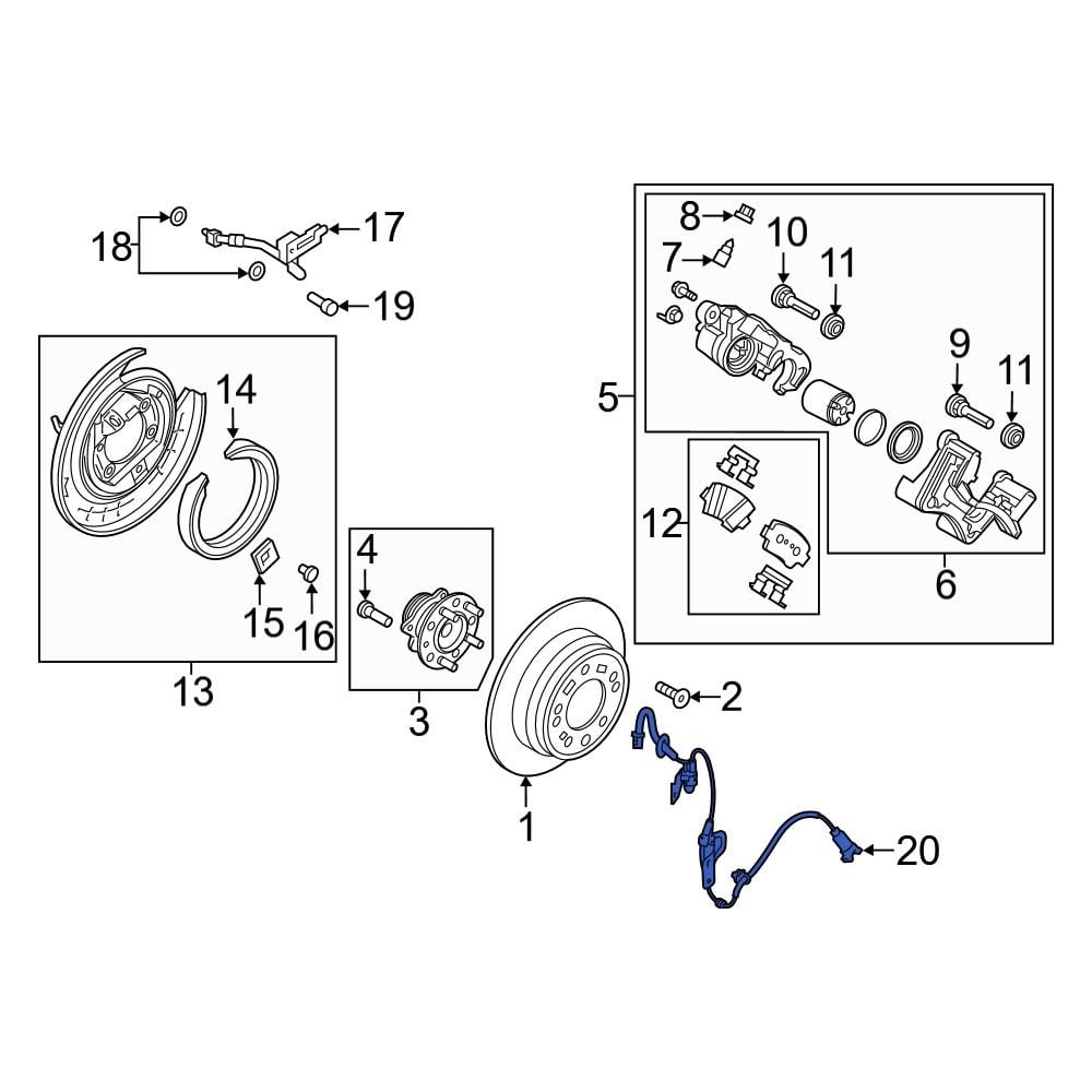 Hyundai OE 58980C1100 - Rear ABS Wheel Speed Sensor