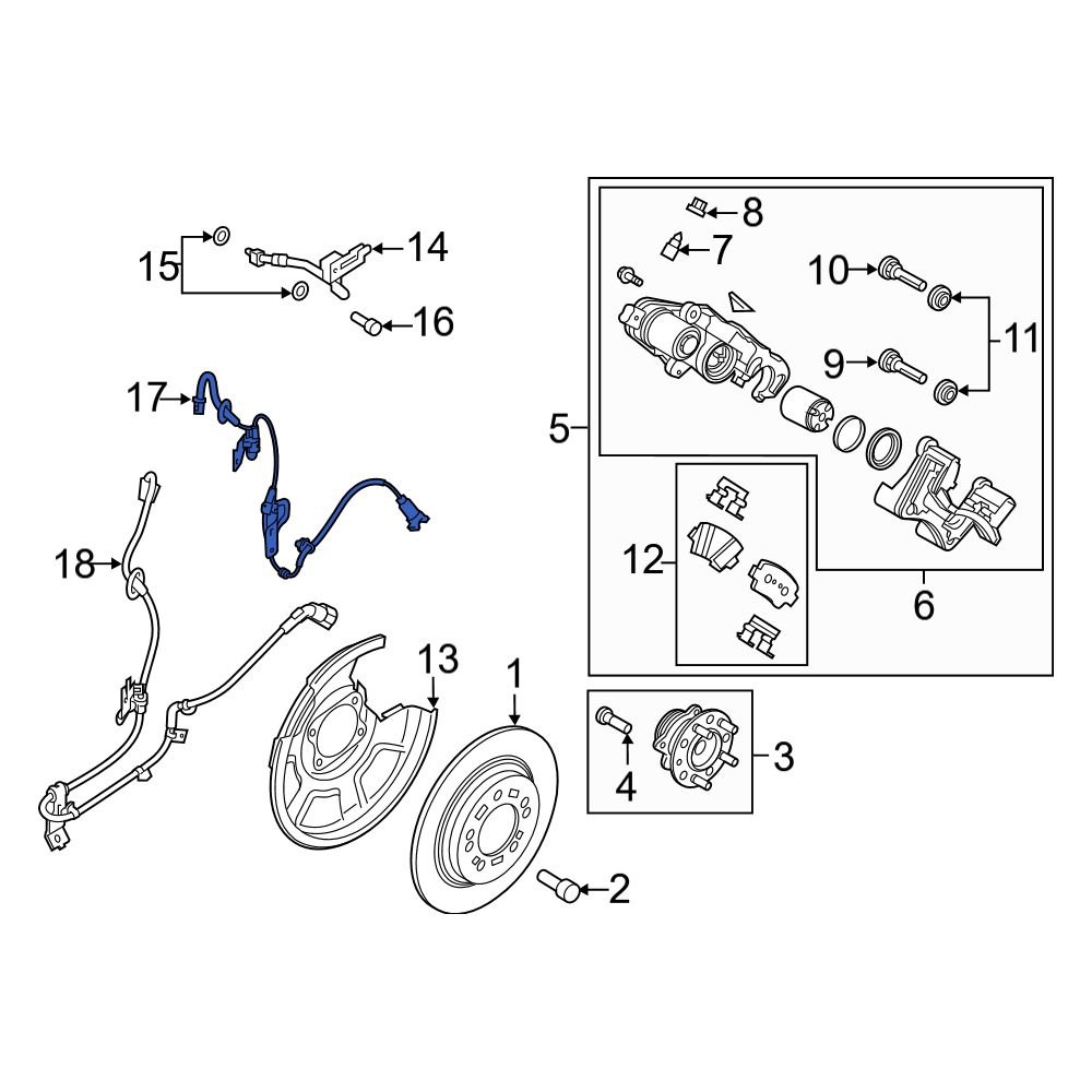 Hyundai OE 58980C1100 - Rear ABS Wheel Speed Sensor