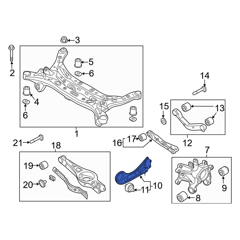 Hyundai OE 55270C1200 - Rear Left Suspension Control Arm