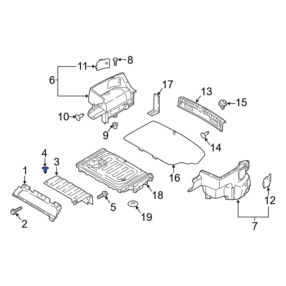 Hyundai OE 8574602000 - Rear Body Panel Trim Panel Clip