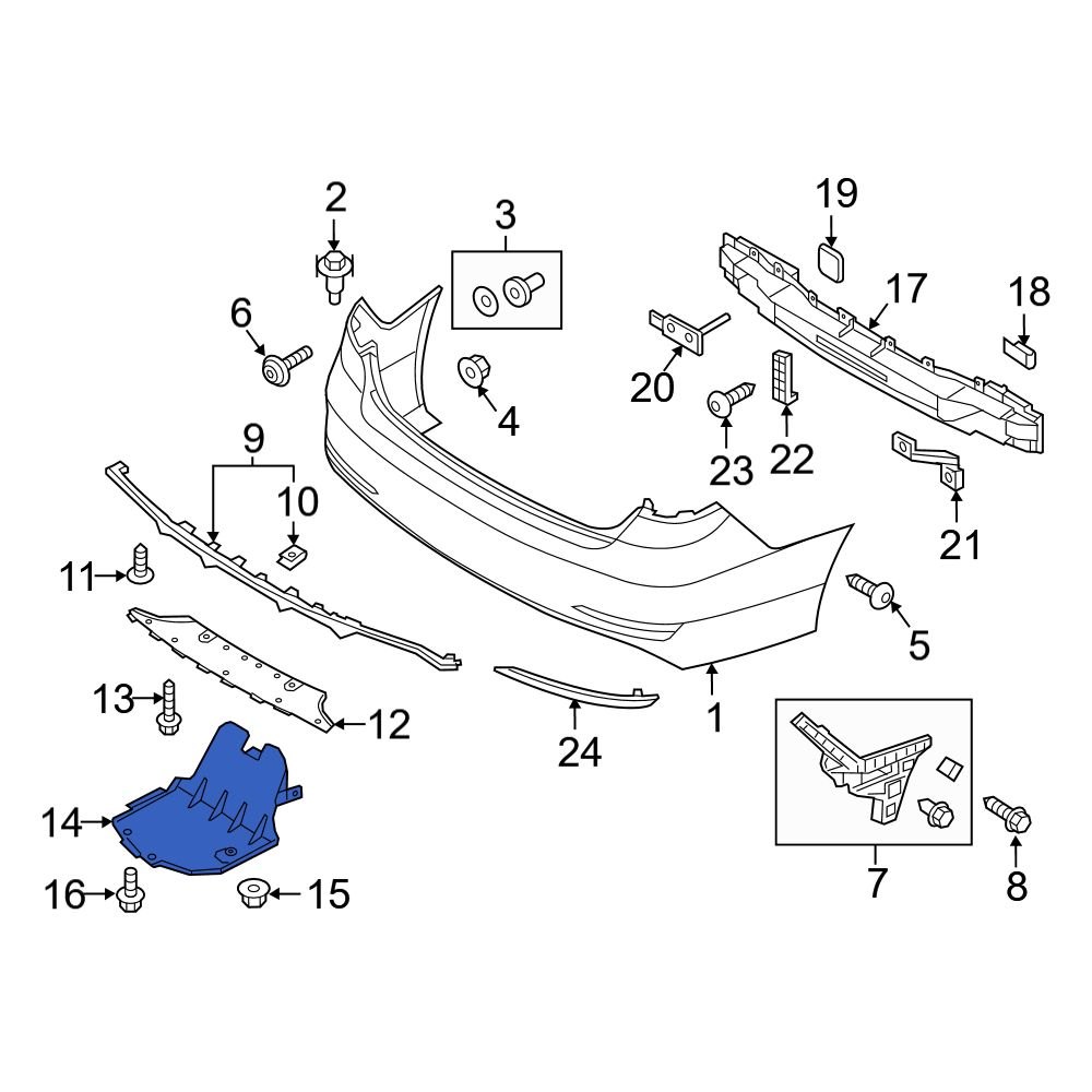 Hyundai OE 86698C2000 - Rear Bumper Cover Heat Shield