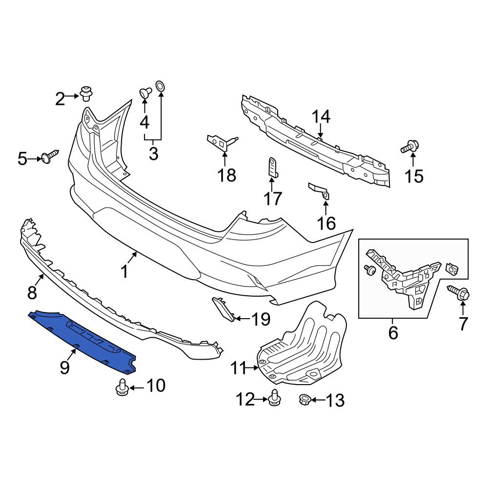 Hyundai OE 86697C2700 - Rear Bumper Splash Shield