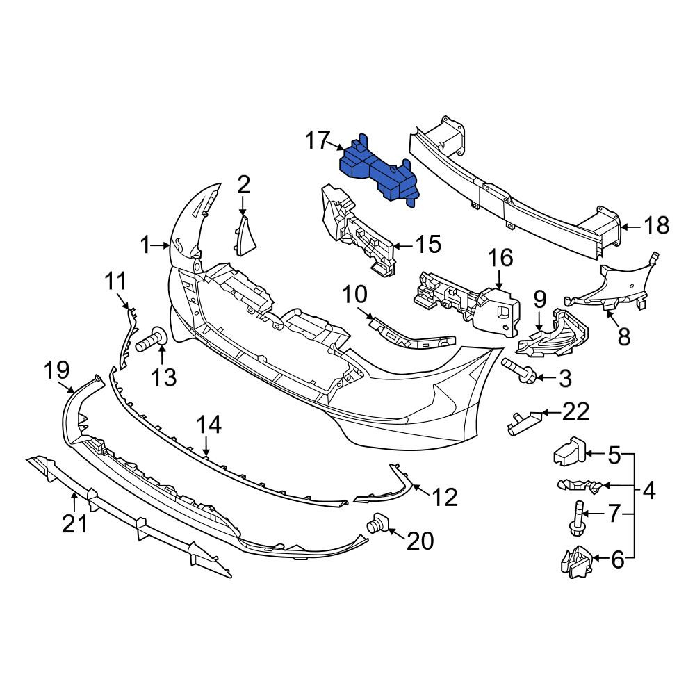 Hyundai OE 64928L0000 - Front Bumper Cover Reinforcement