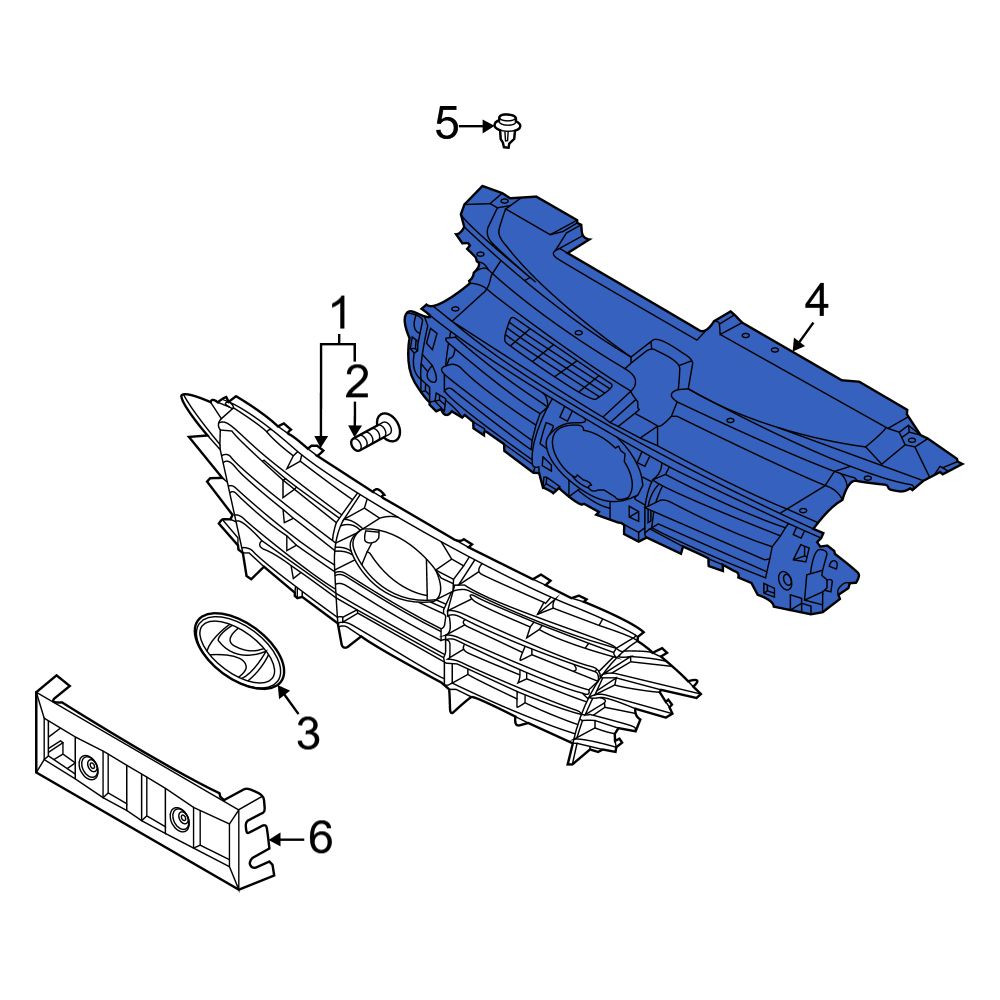 Hyundai OE 86390L0000 - Grille Bracket
