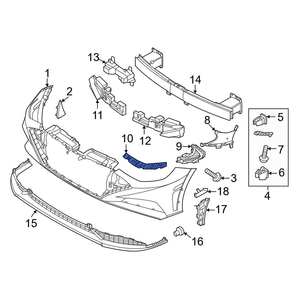 Hyundai OE 865B1L0400 - Front Left Upper Bumper Cover Bracket