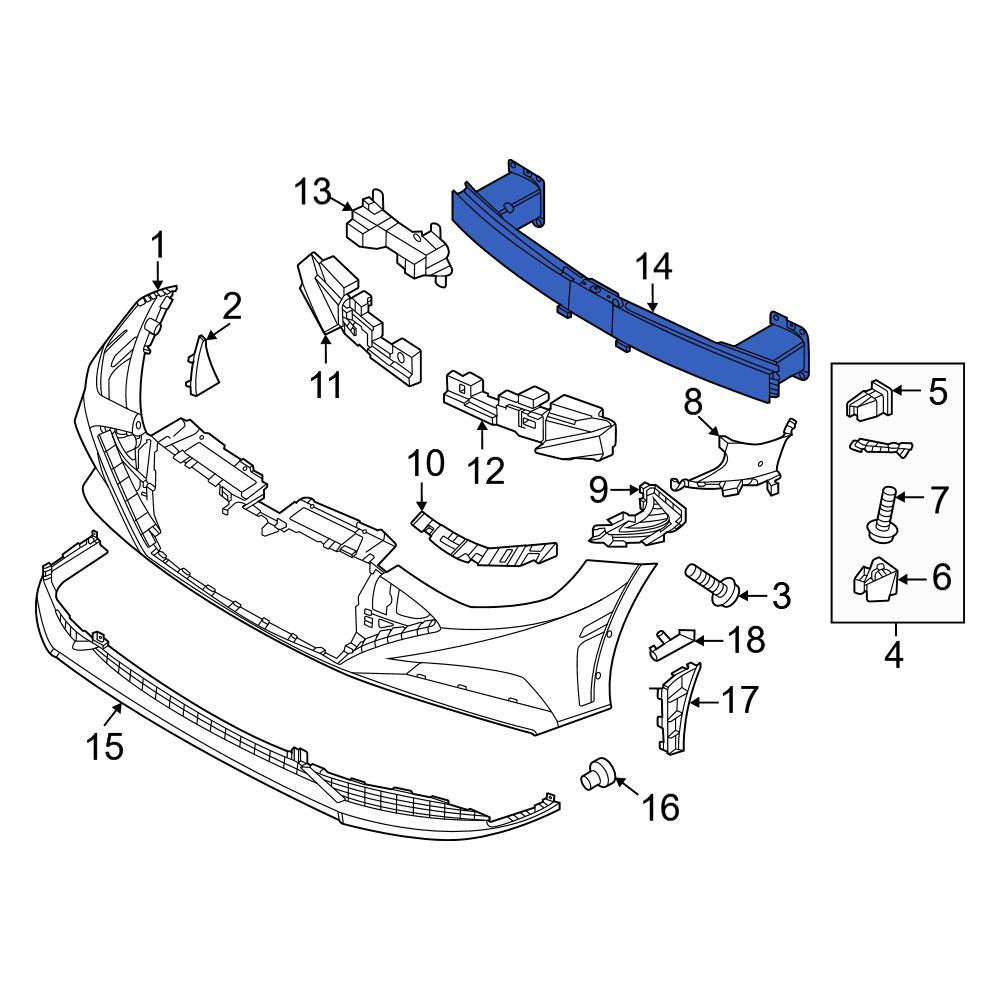 Hyundai OE 64900L0000 - Front Bumper Impact Bar
