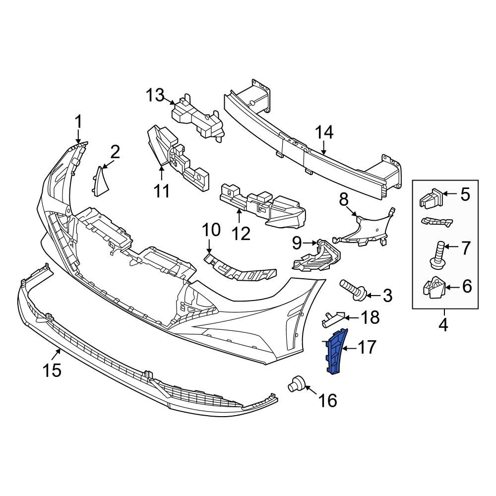 Hyundai OE 86596L0400 - Front Right Bumper Trim