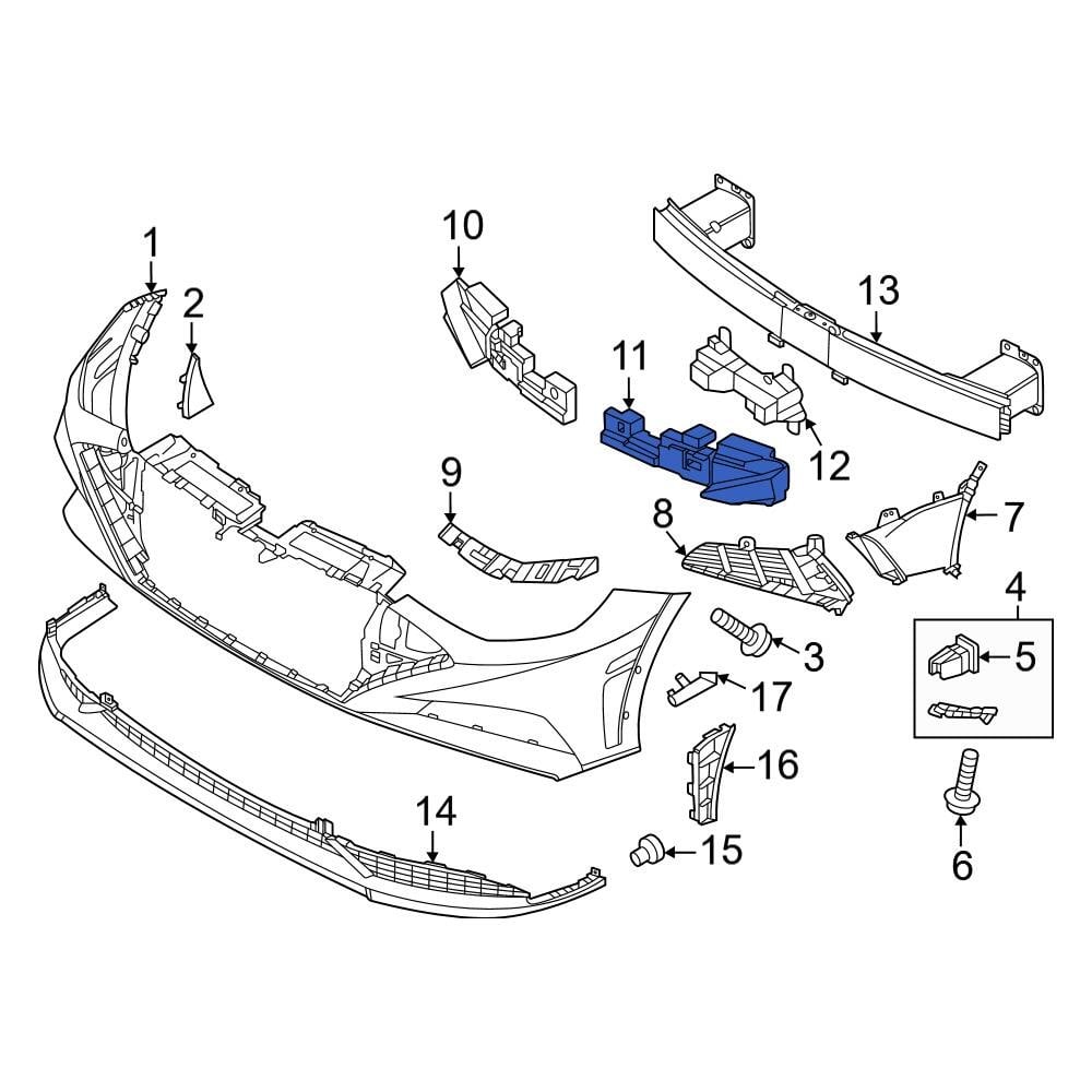 Hyundai OE 64928L0000 - Front Bumper Cover Reinforcement