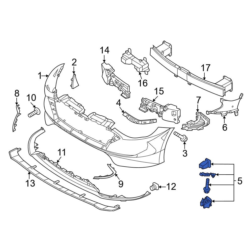 Hyundai OE 86552L0000 - Front Right Lower Bumper Cover Bracket