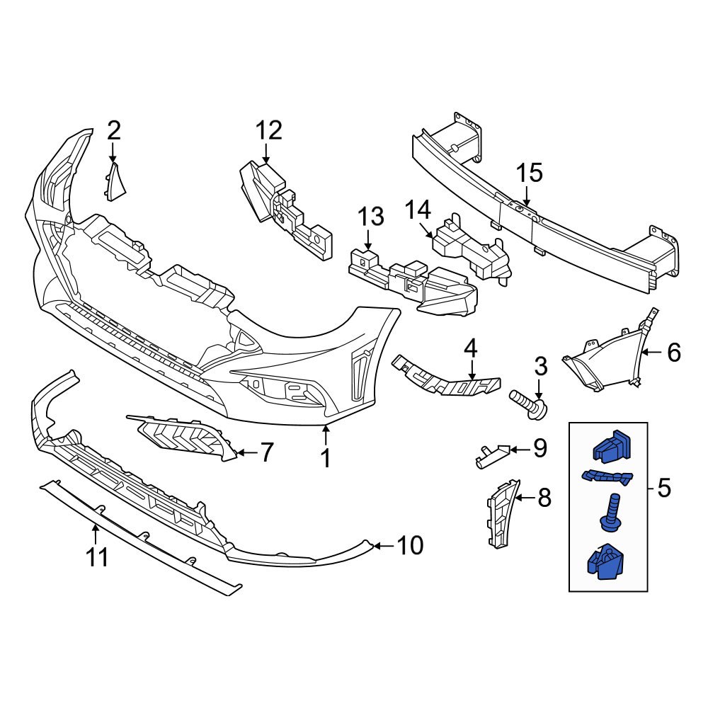 Hyundai OE 86551L1000 - Front Left Lower Bumper Cover Bracket