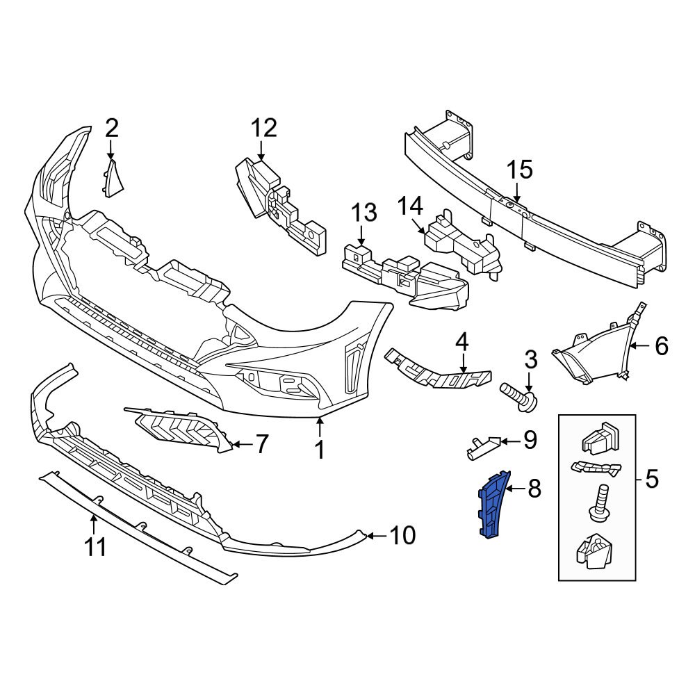 Hyundai OE 86595L1300 - Front Left Bumper Trim