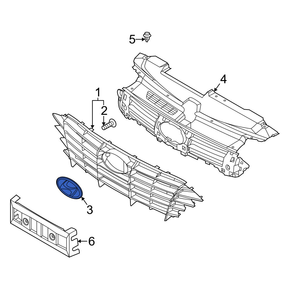 Hyundai OE 86380L1000 - Front Grille Emblem