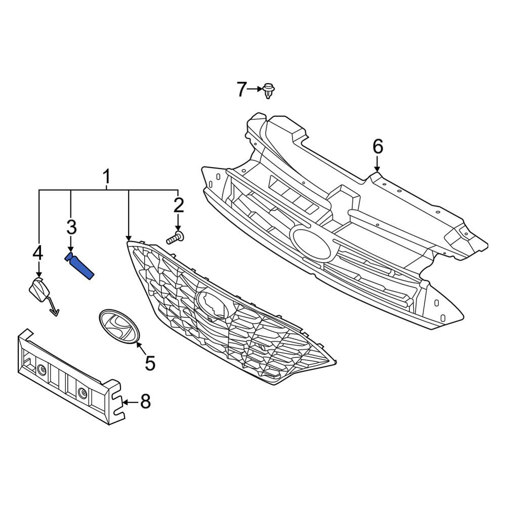 Hyundai OE 86380L1000 - Front Grille Emblem