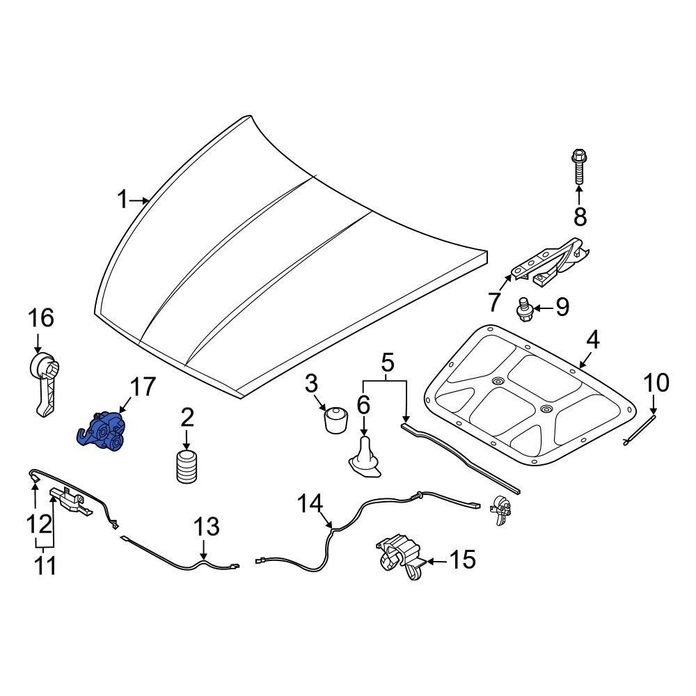 Hyundai OE 811803S000 - Hood Release Handle Bracket