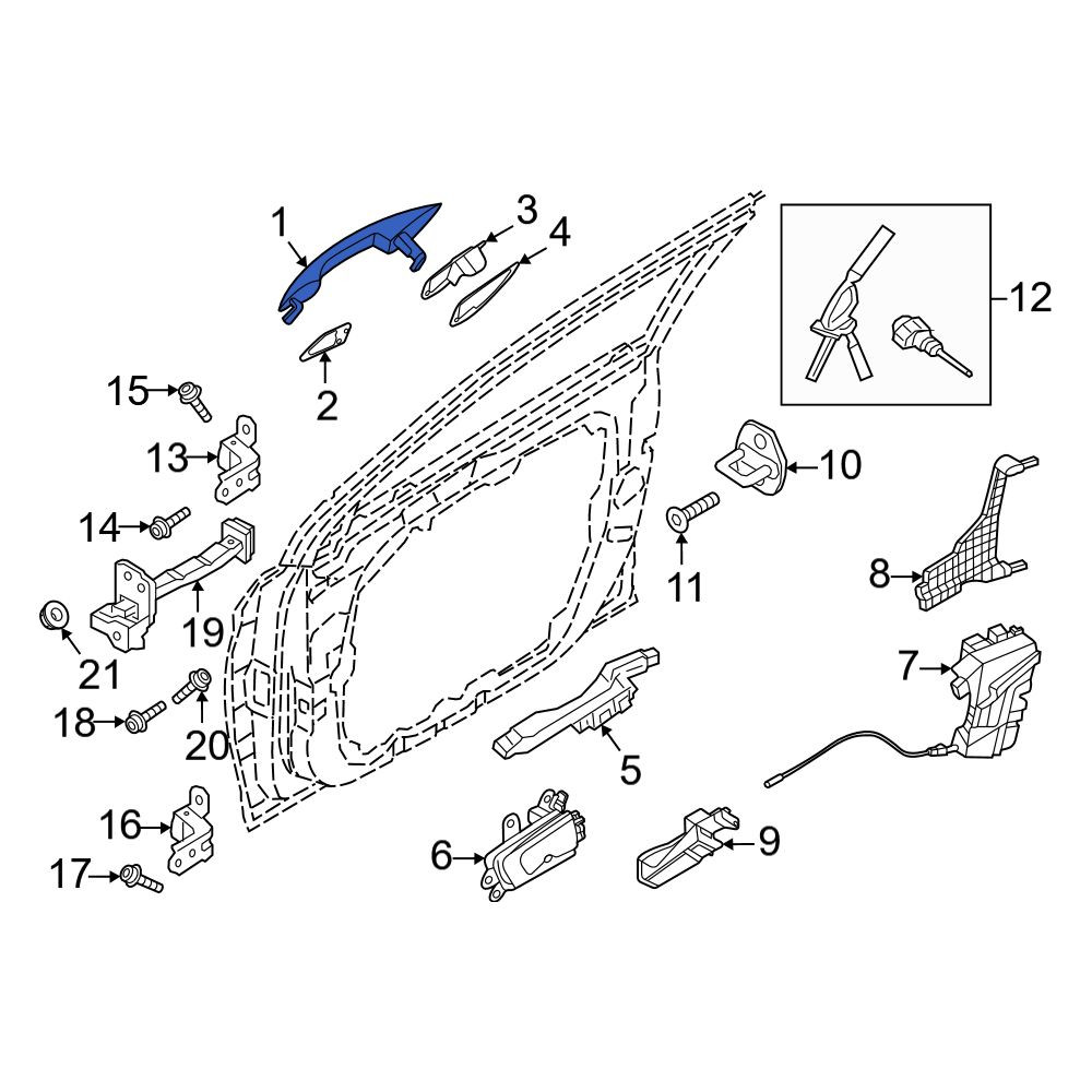 Hyundai OE 82651L1220 - Front Left Outer Exterior Door Handle
