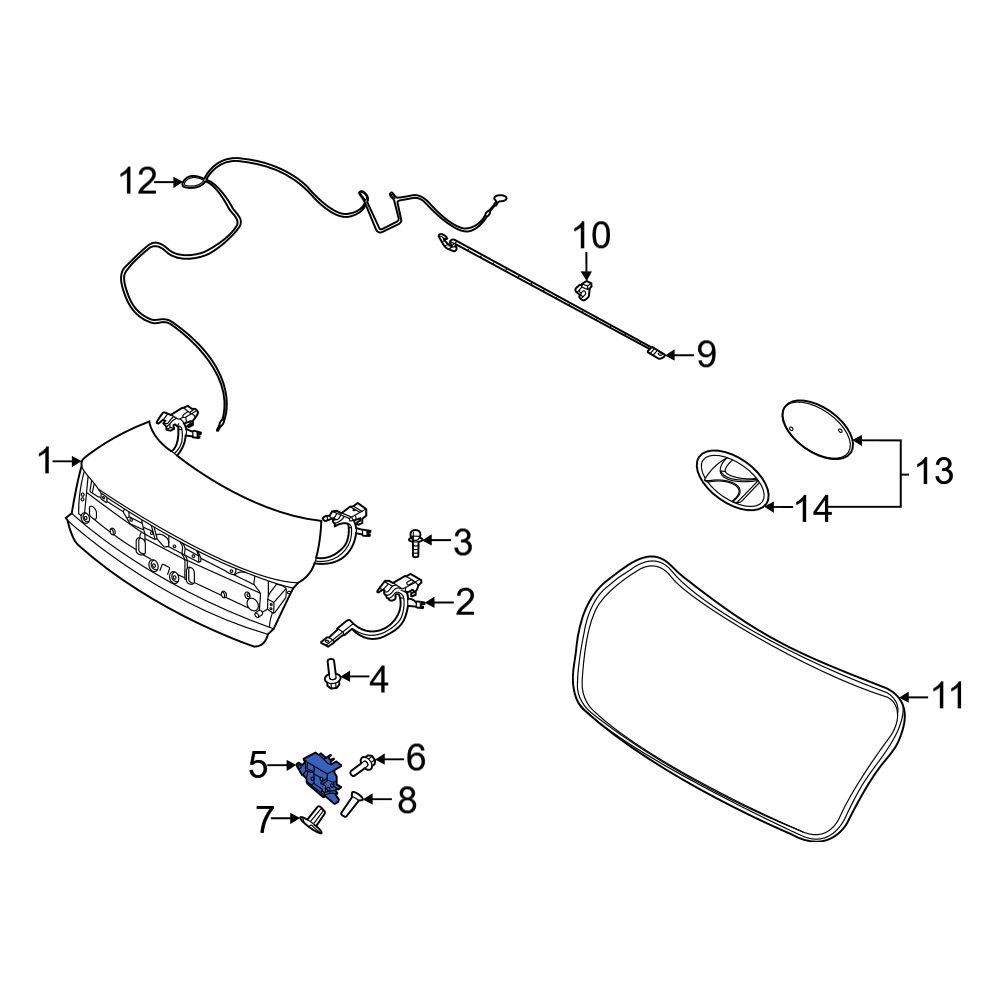 Hyundai OE 81230L0000 - Rear Deck Lid Latch