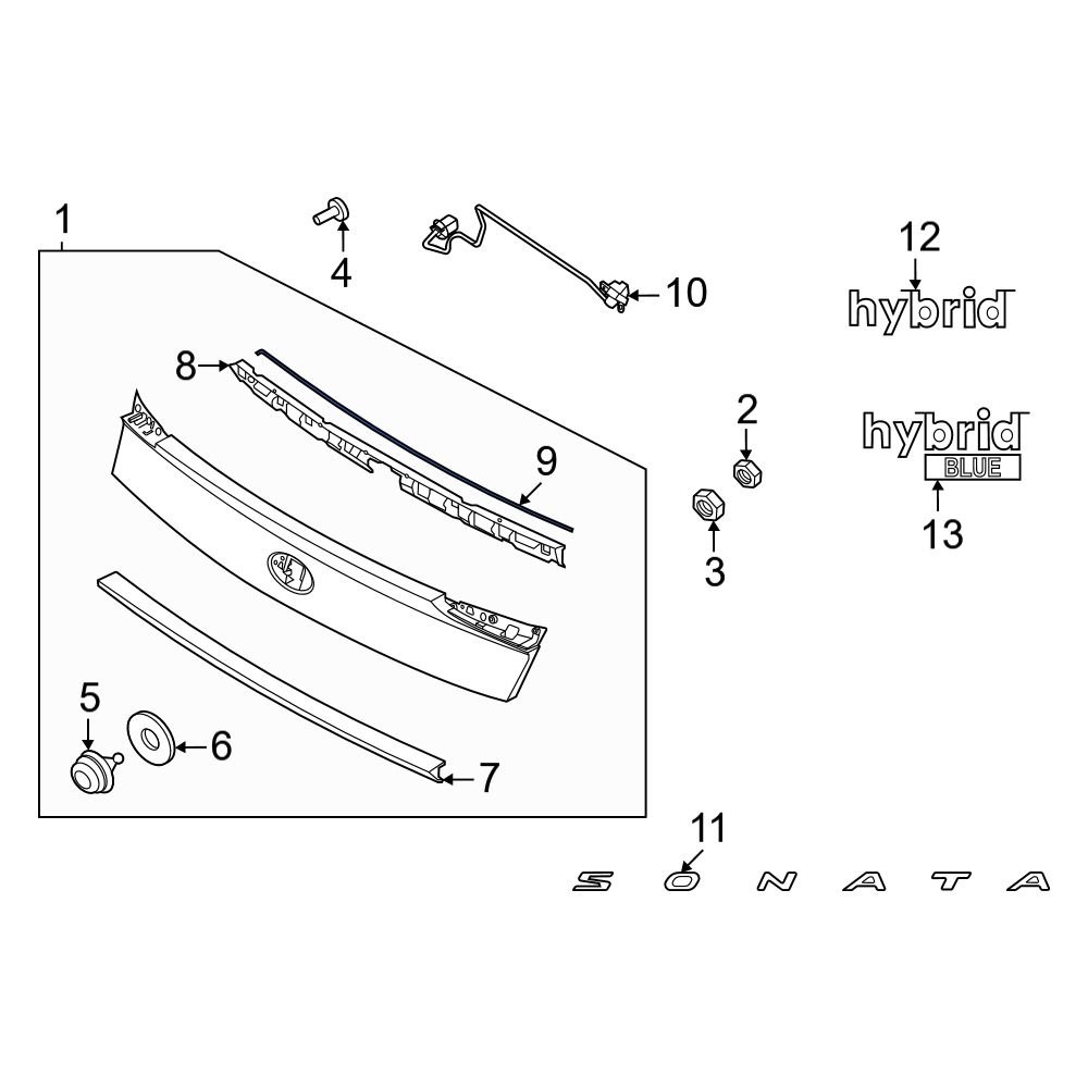 Hyundai OE 87374L1000 - Rear Deck Lid Molding