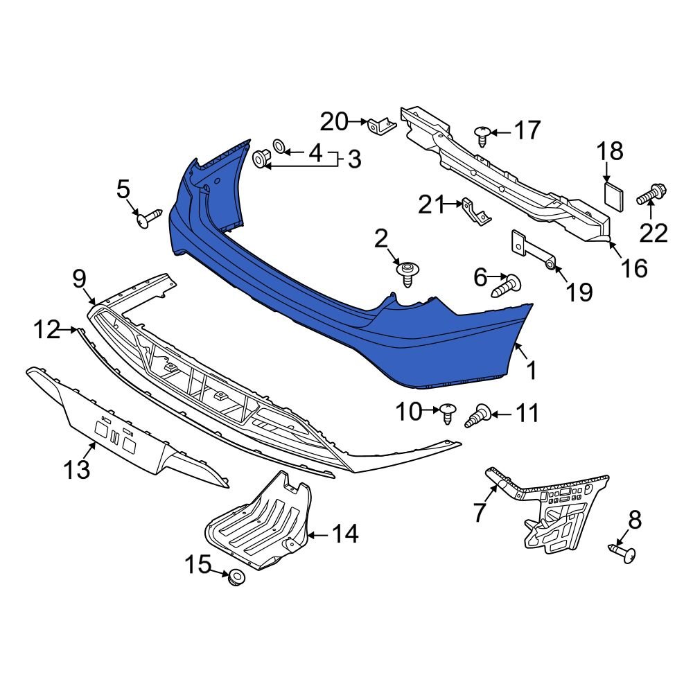 Hyundai OE 86611L0000 - Rear Upper Bumper Cover