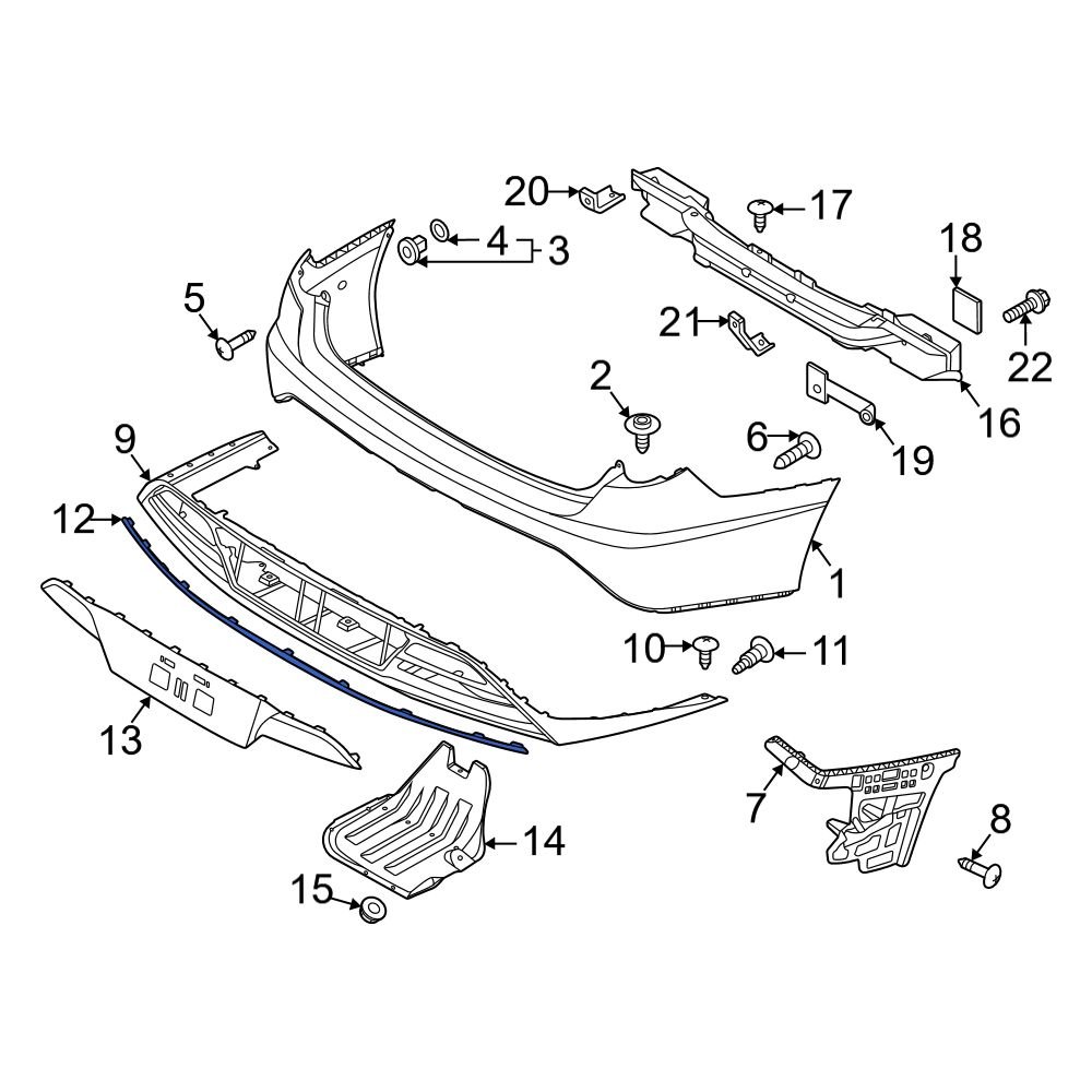 Hyundai OE 86618L0000 - Rear Lower Bumper Trim