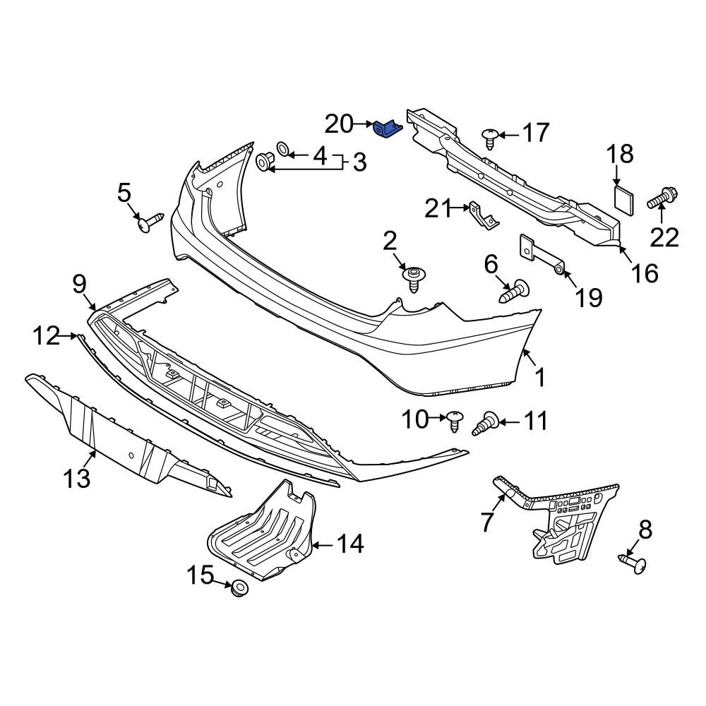 Hyundai OE 86632L5000 - Rear Upper Bumper Impact Bar Bracket