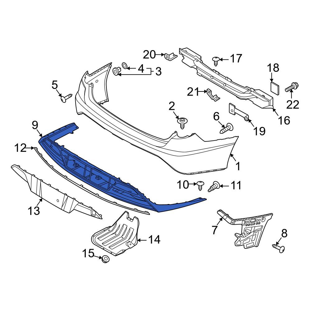 Hyundai OE 86612L1400 - Rear Lower Bumper Cover
