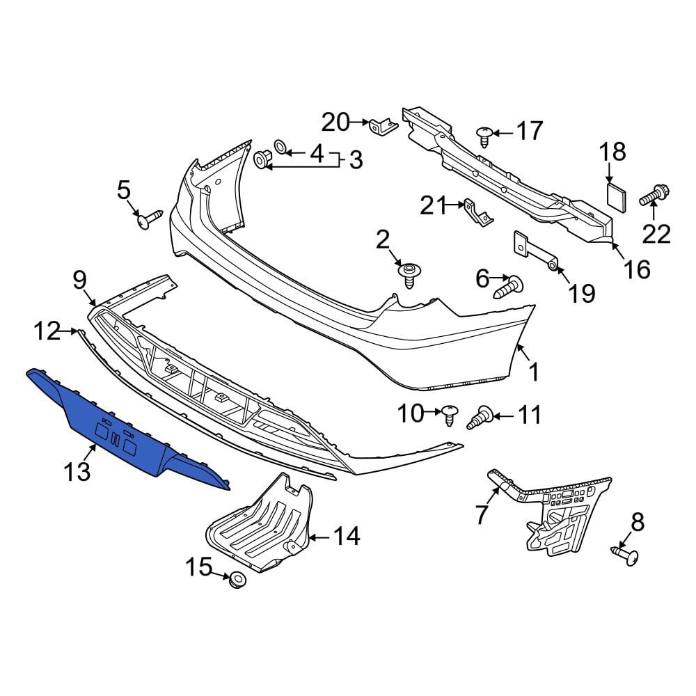 Hyundai OE 86696L5000 - Rear Upper Bumper Trim