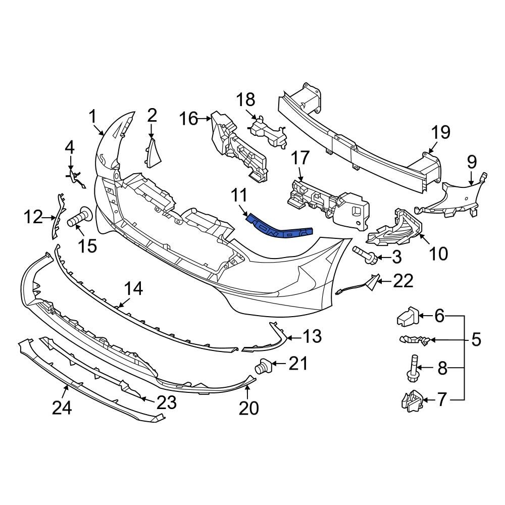 Hyundai OE 865B2L1000 - Front Right Upper Bumper Cover Bracket