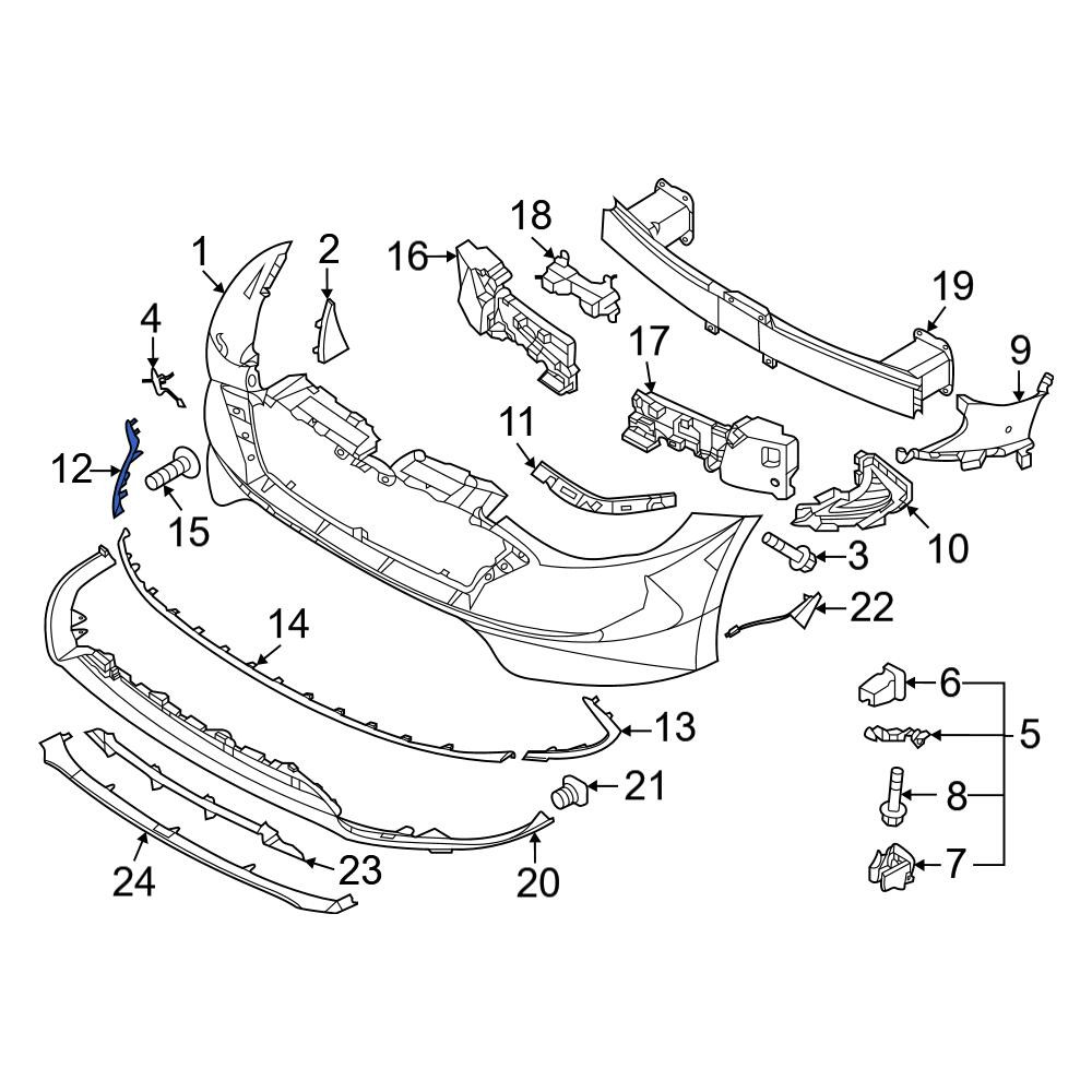 Hyundai OE 86596L1060 - Front Right Bumper Trim