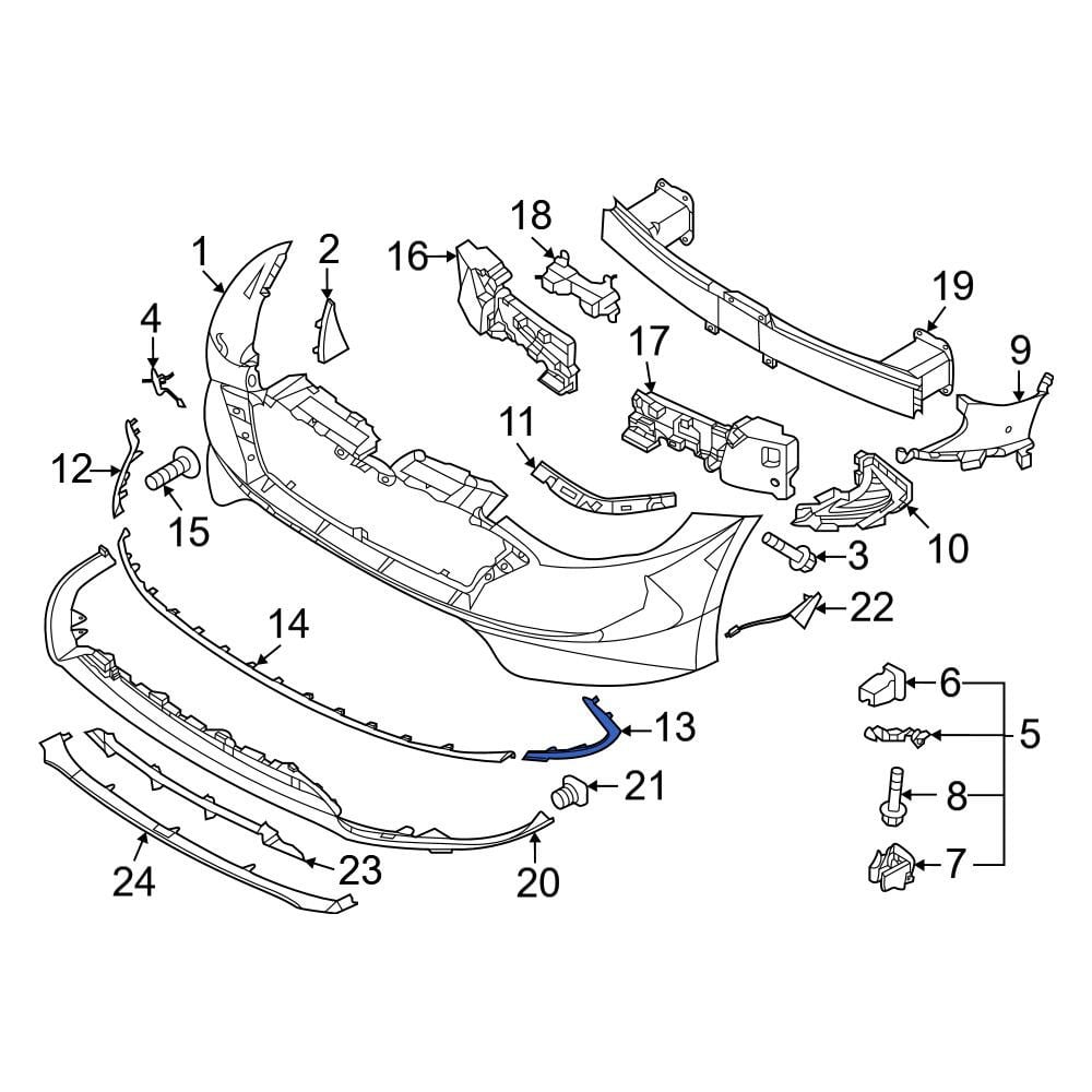 Hyundai OE 86595L1060 - Front Left Bumper Trim